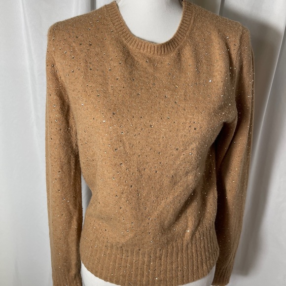 J. Crew | Sweaters | J Crew Merinoalpaca Shimmer Sweater M Camel With ...